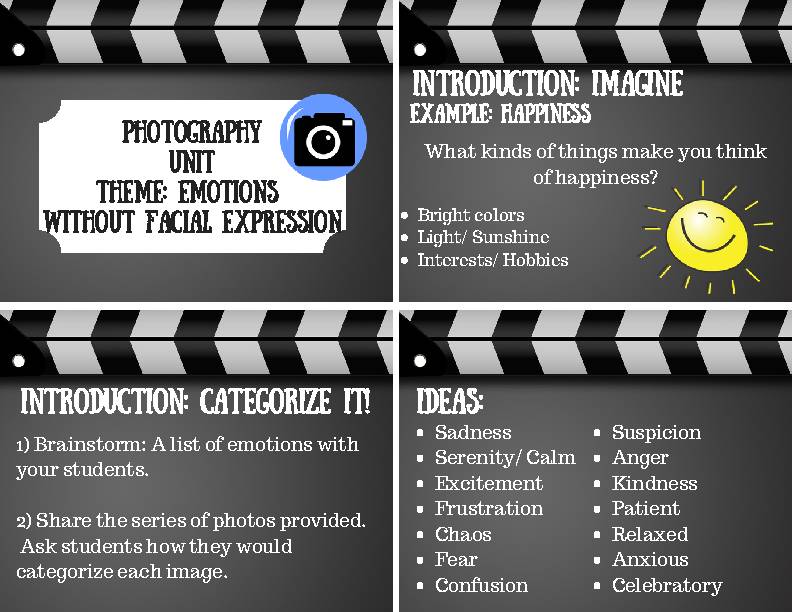Gifted and Talented Unit- Photography Project/ Theme- Emotions - Classful