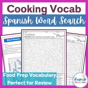 La Comida Sana Spanish Food Word Search - Classful