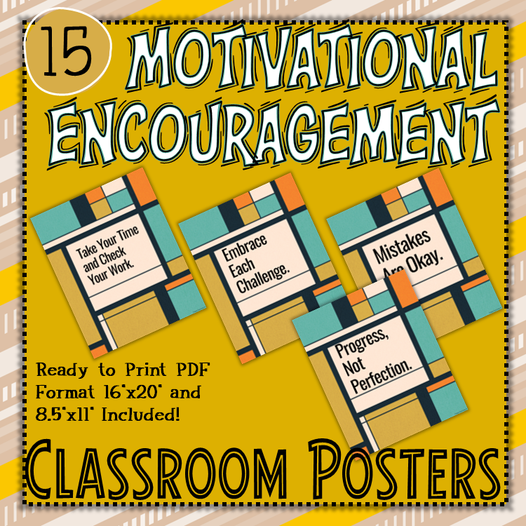 15 Motivational Encouragement Classroom Posters | 2 Sizes | Ready to ...