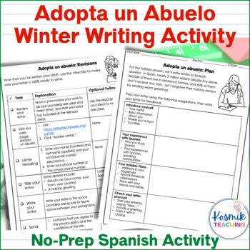 Spanish Winter Writing Activity - Classful