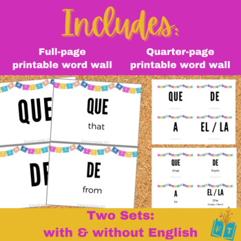 Spanish Classroom Decor High Frequency Word Wall - Classful