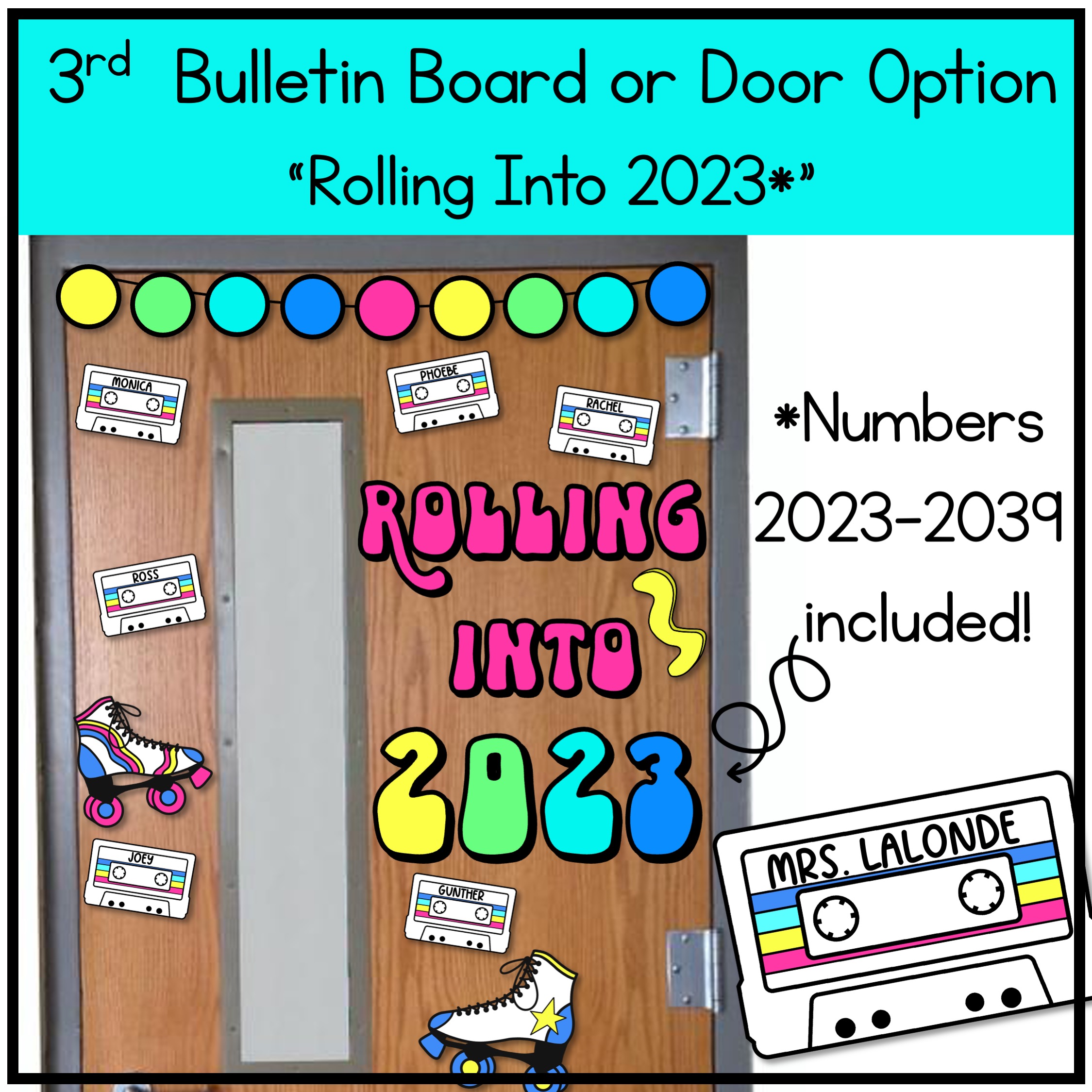 New Year 2023 Bulletin Board Groovy Classroom Decor - Classful