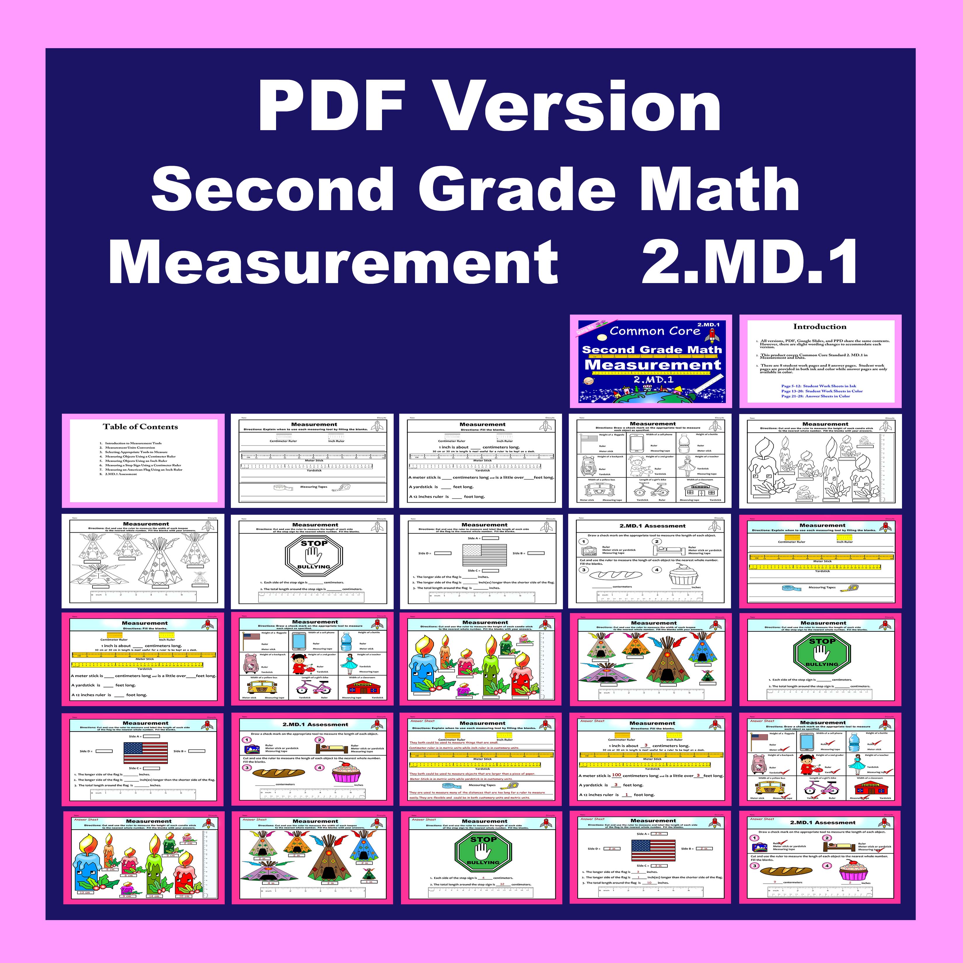 2nd Grade Math Measurement 2.MD.1 - Classful