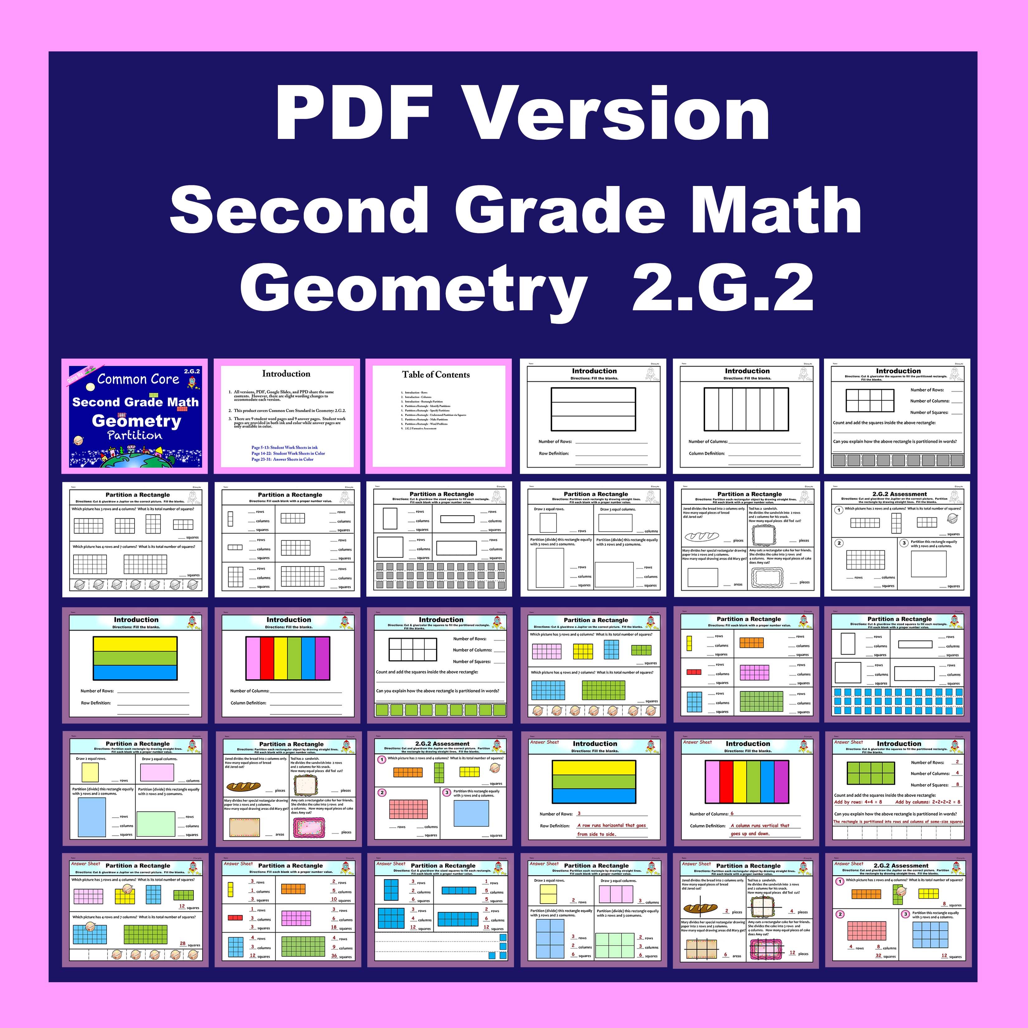 2nd Grade Math Geometry Bundle 2.G - Classful