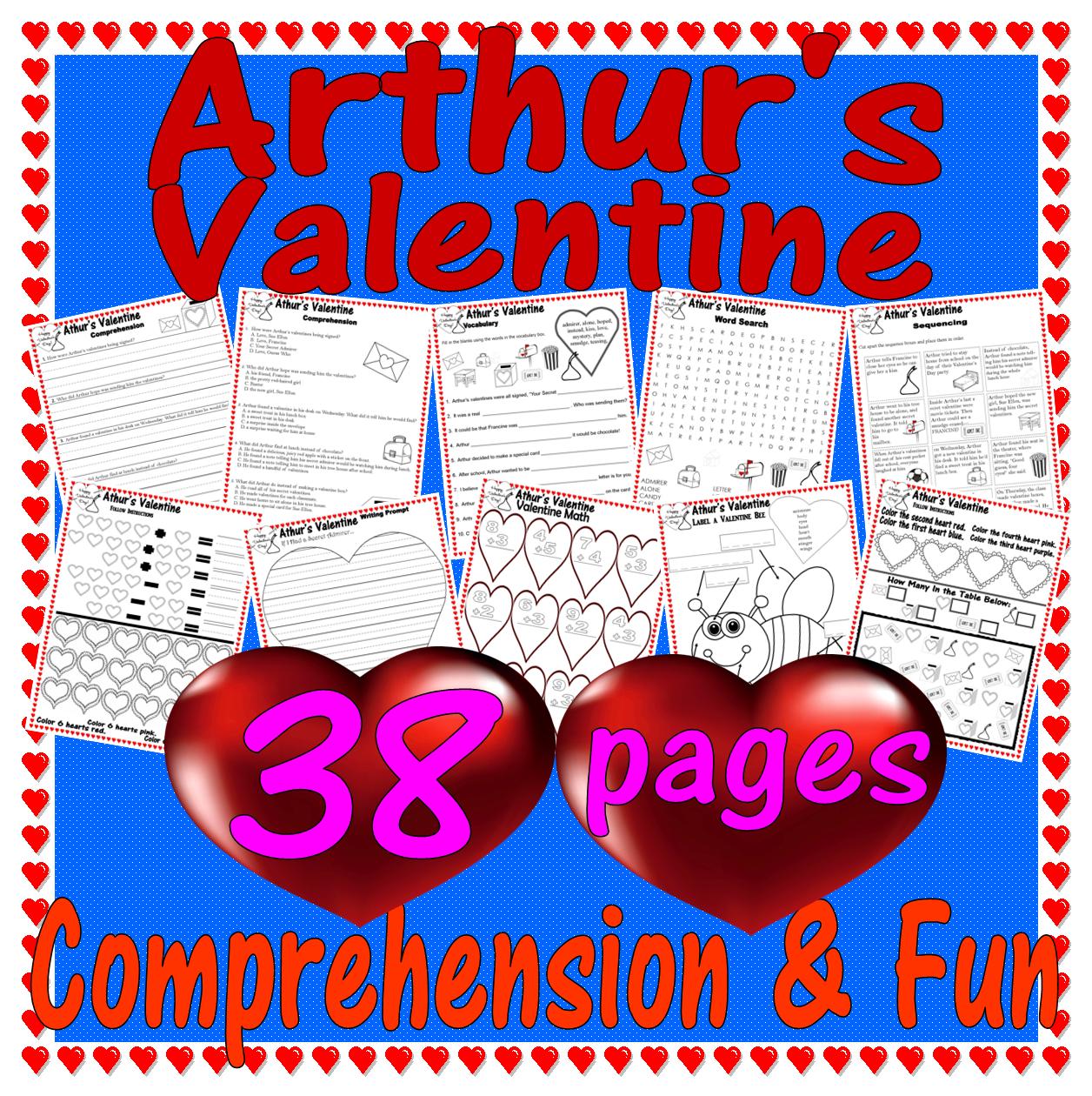 Arthur's Valentine Book Study Companion Reading Comprehension Literacy ...