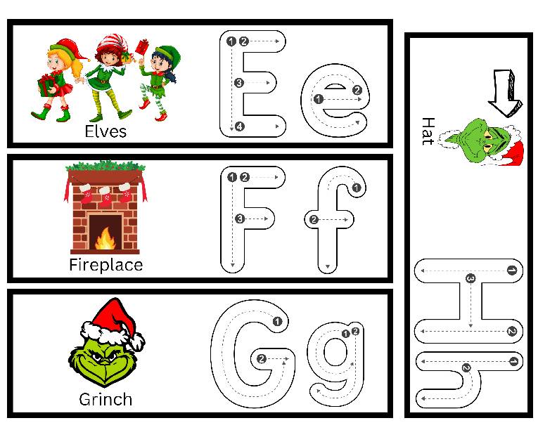 Special Education Grinch Day Beginning Letter/Tracing Task Box Activity ...