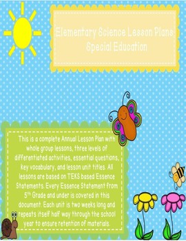Special Education Scope and Sequence Elementary Science (3 Levels) - Classful
