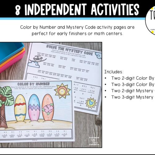 2 and 3 Digit Subtraction with Regrouping Games and Activities - Classful