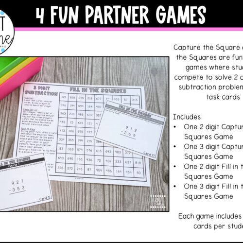 2 and 3 Digit Subtraction with Regrouping Games and Activities - Classful