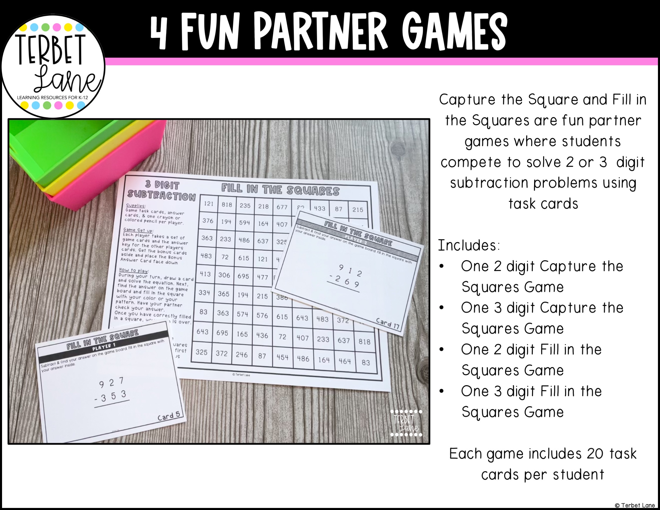 2 and 3 Digit Subtraction with Regrouping Games and Activities - Classful