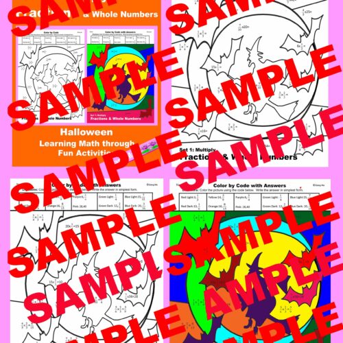 Halloween Color by Code- Multiply Fractions and Whole Numbers - Classful