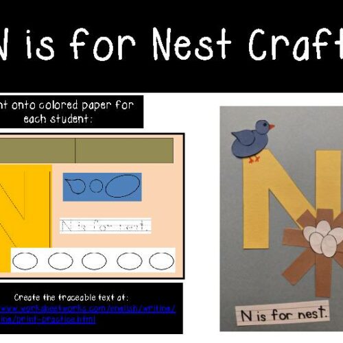 Letter N Craft - N is for Nest Printable Alphabet Beginning Sound ...