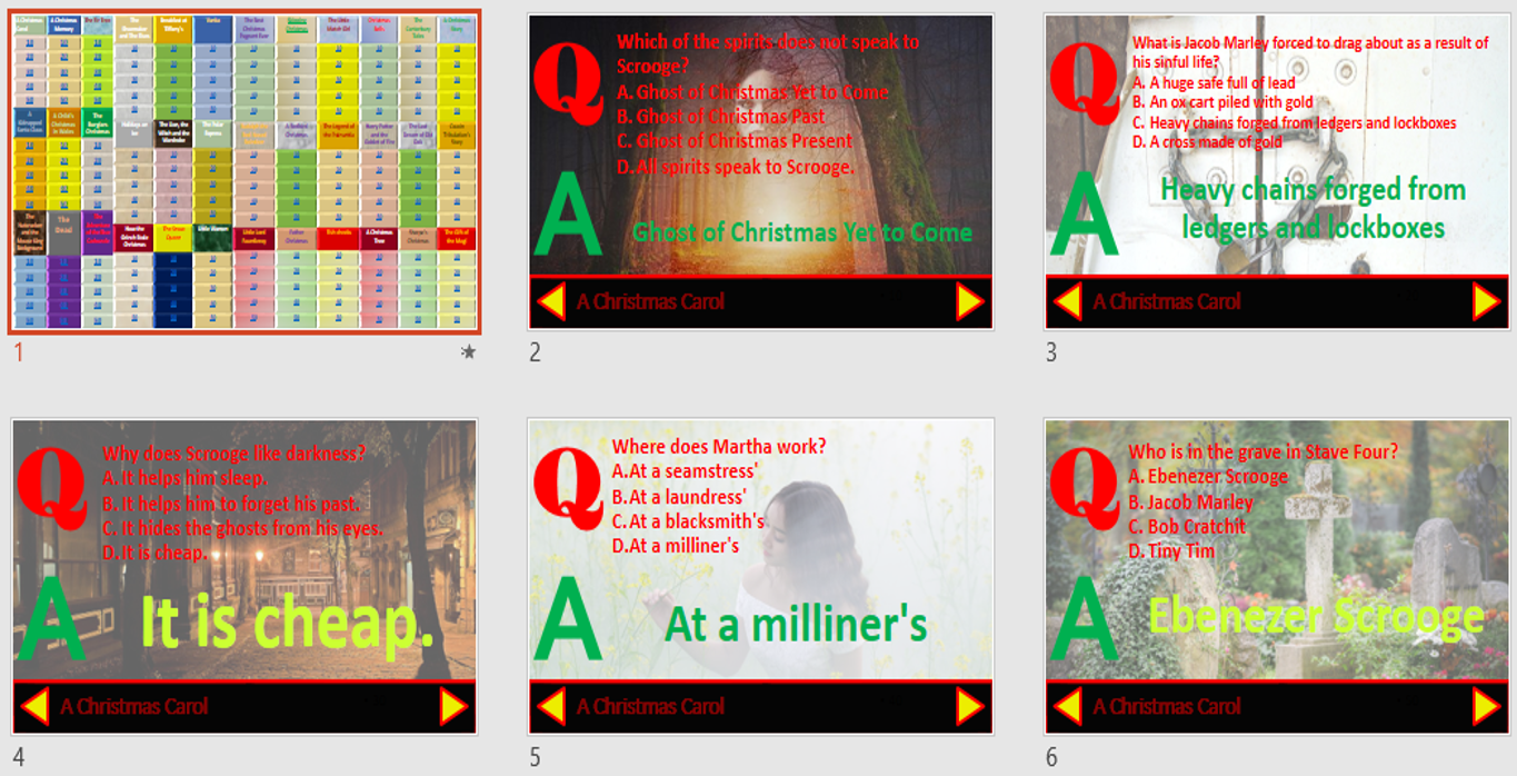 36 Jeopardy Gameboard -SHORT STORIES - Classful