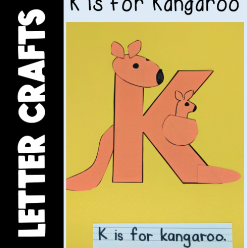 Letter K Craft - K is for Kangaroo Printable Alphabet Beginning Sound ...