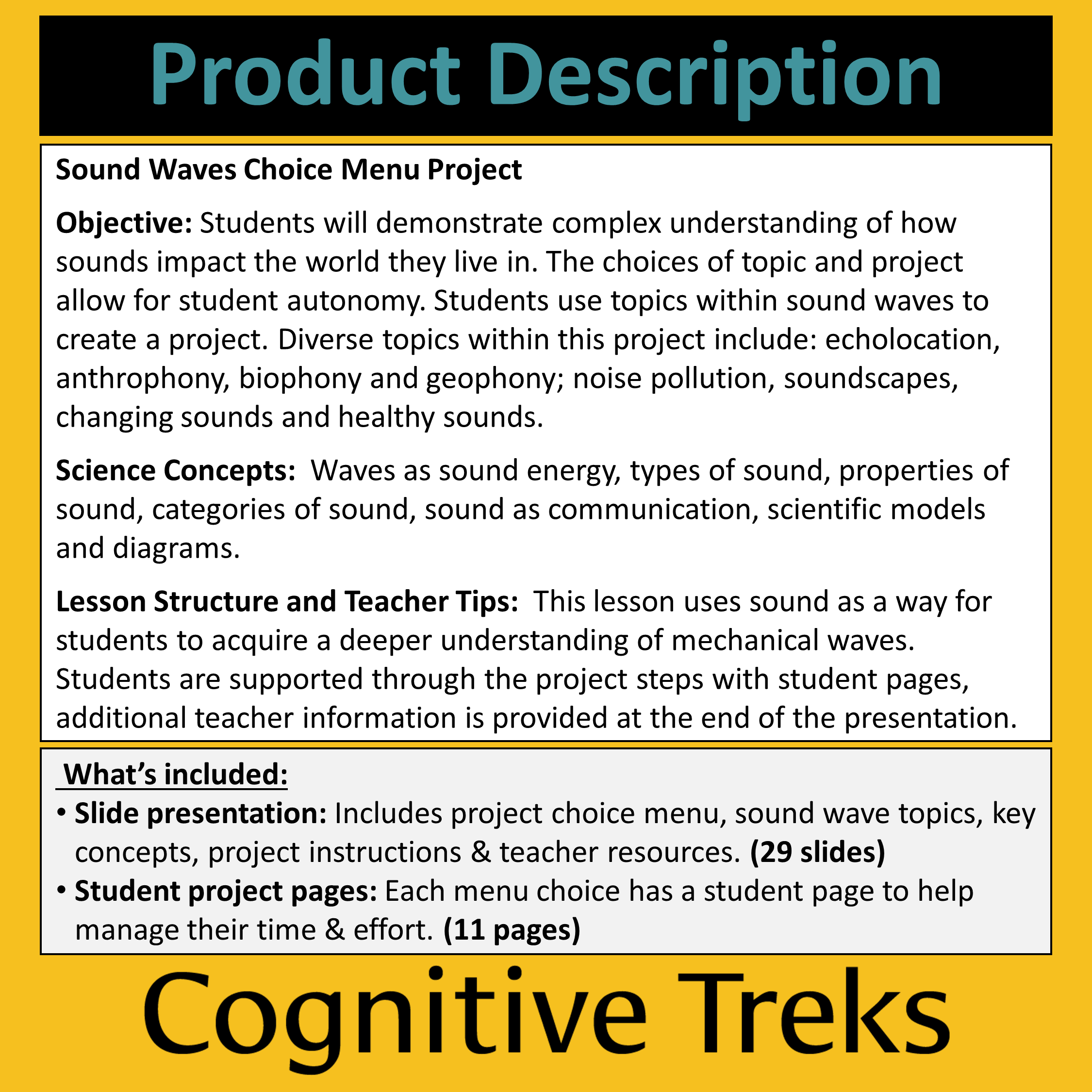 Sound Waves Choice Menu Project | Properties & Types of Sound | Energy ...
