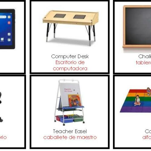 Miscellaneous Classroom ECERS Labels in English and Spanish - Classful