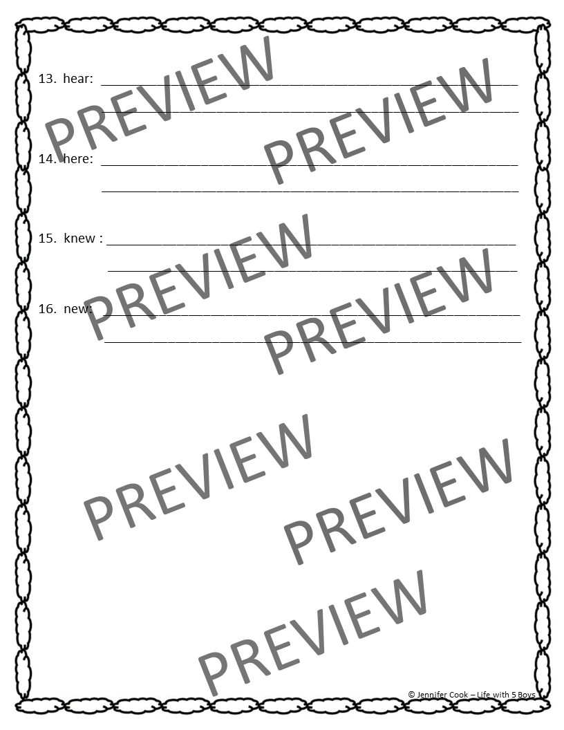 Homophones Activity Set 1 - Classful