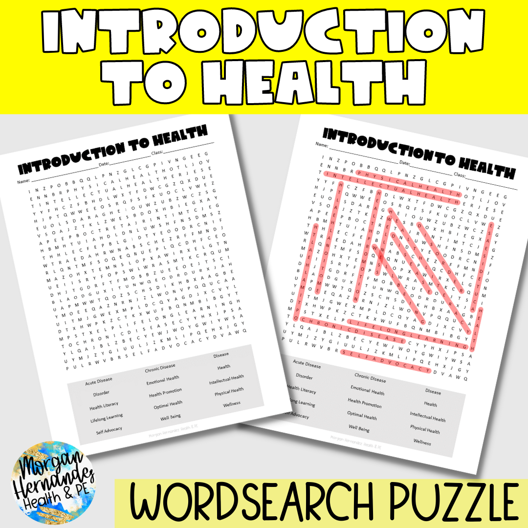 Introduction to Health Word Search | FREEBIE! - Classful