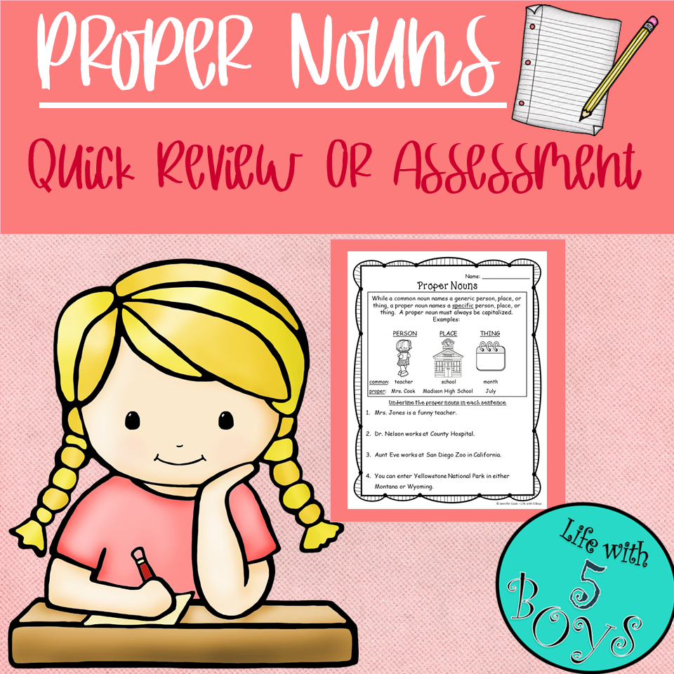 Proper Nouns Worksheet - Classful
