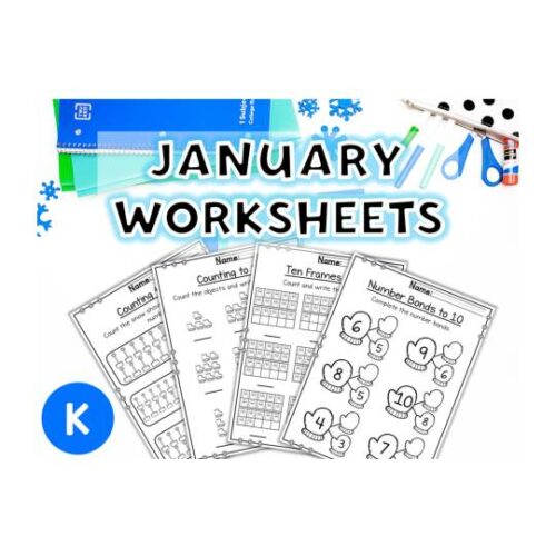 Kindergarten Winter Math Worksheets January - Classful