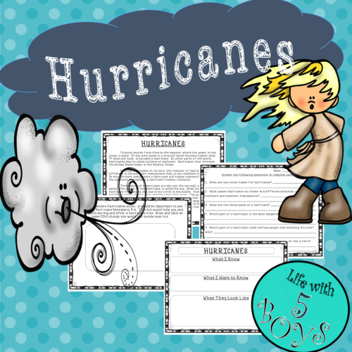 Hurricanes Reading Comprehension Activity - Classful