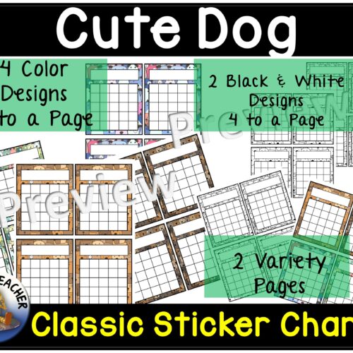 Cute Dog Classic Sticker Charts - Classful