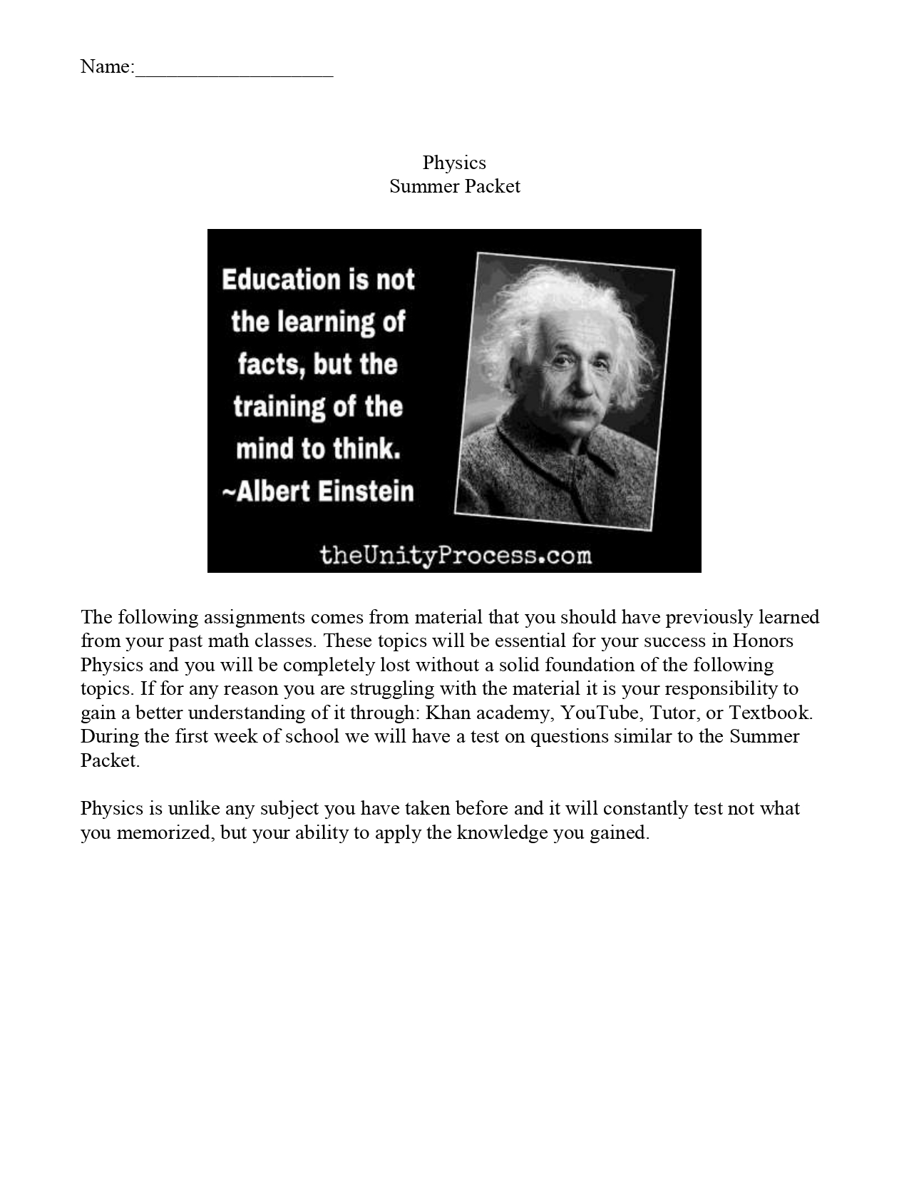 Physics Summer Work (Math) - Classful