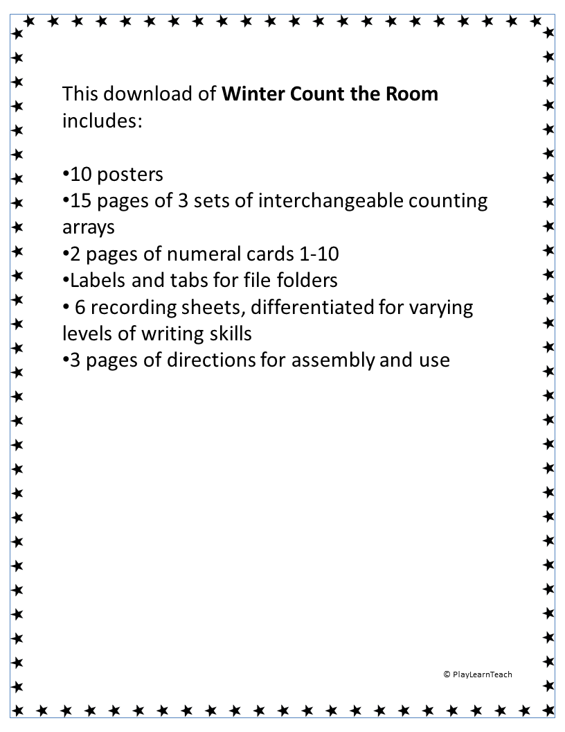 Winter Counting to 10 Count the Room - Classful