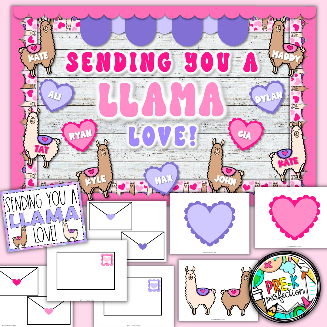 Llama Valentine's Day Bulletin Board - Classful