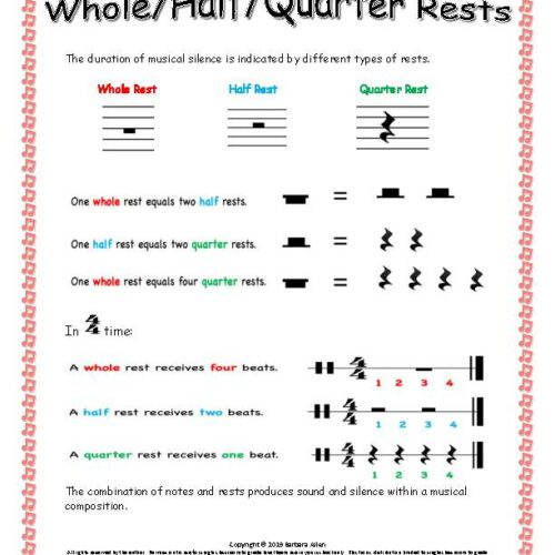 Google Classroom DIGITAL Lesson 11- Whole, Half, Quarter Rests and ...