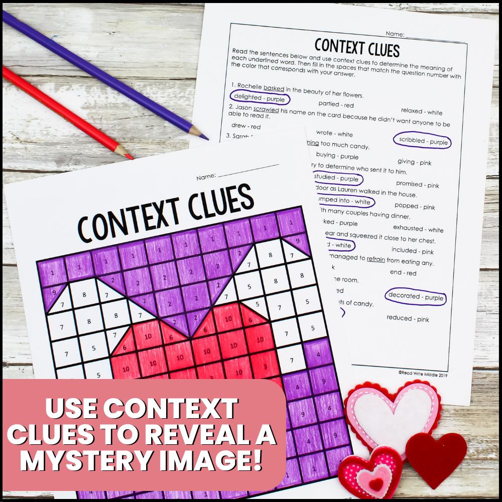 Valentine's Day Reading Comprehension and Context Clues Bundle - Classful