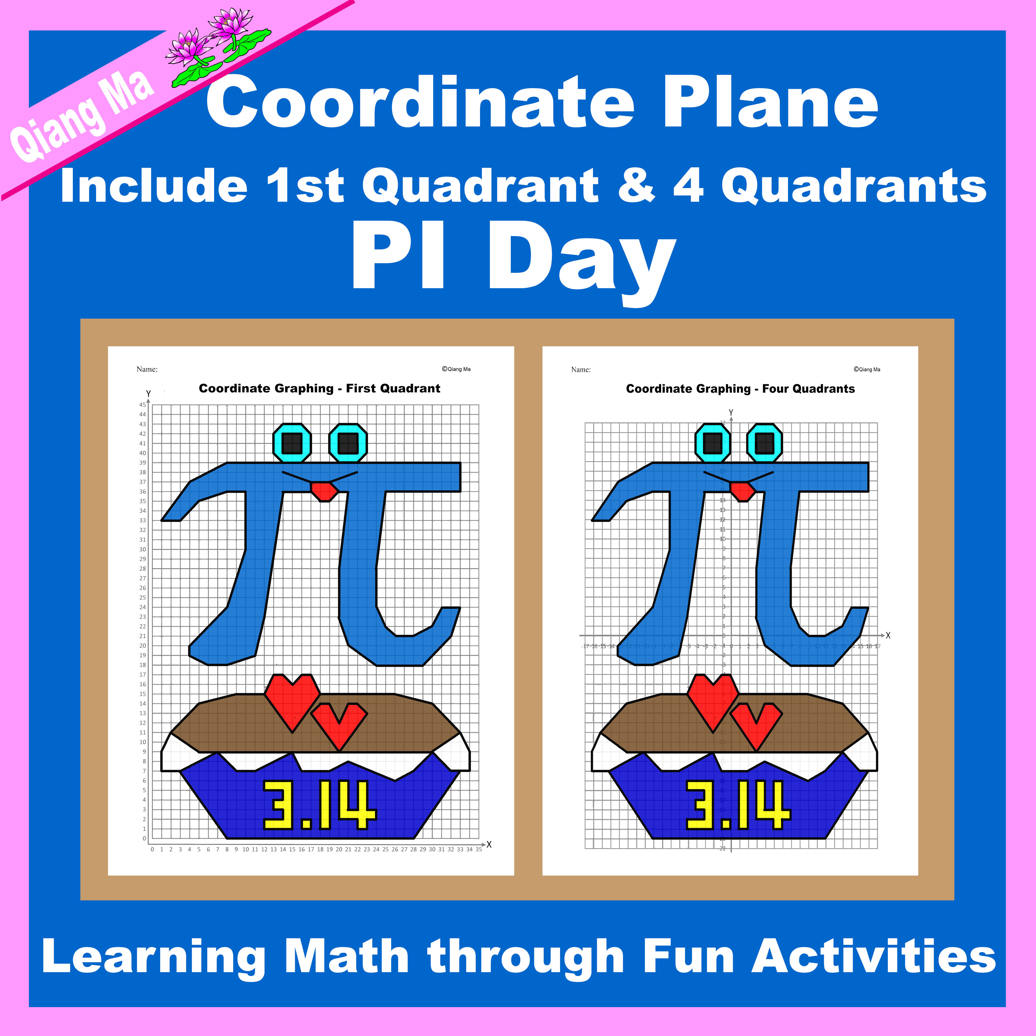 PI Day Coordinate Plane Graphing Picture- PI Day - Classful