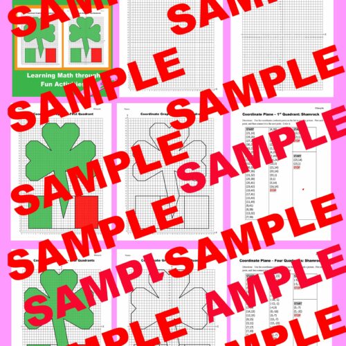 St. Patrick's Day Coordinate Plane Graphing Picture- Shamrock - Classful