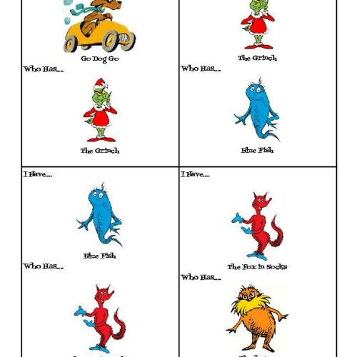 Dr. Seuss Character I Have, Who Has - Classful