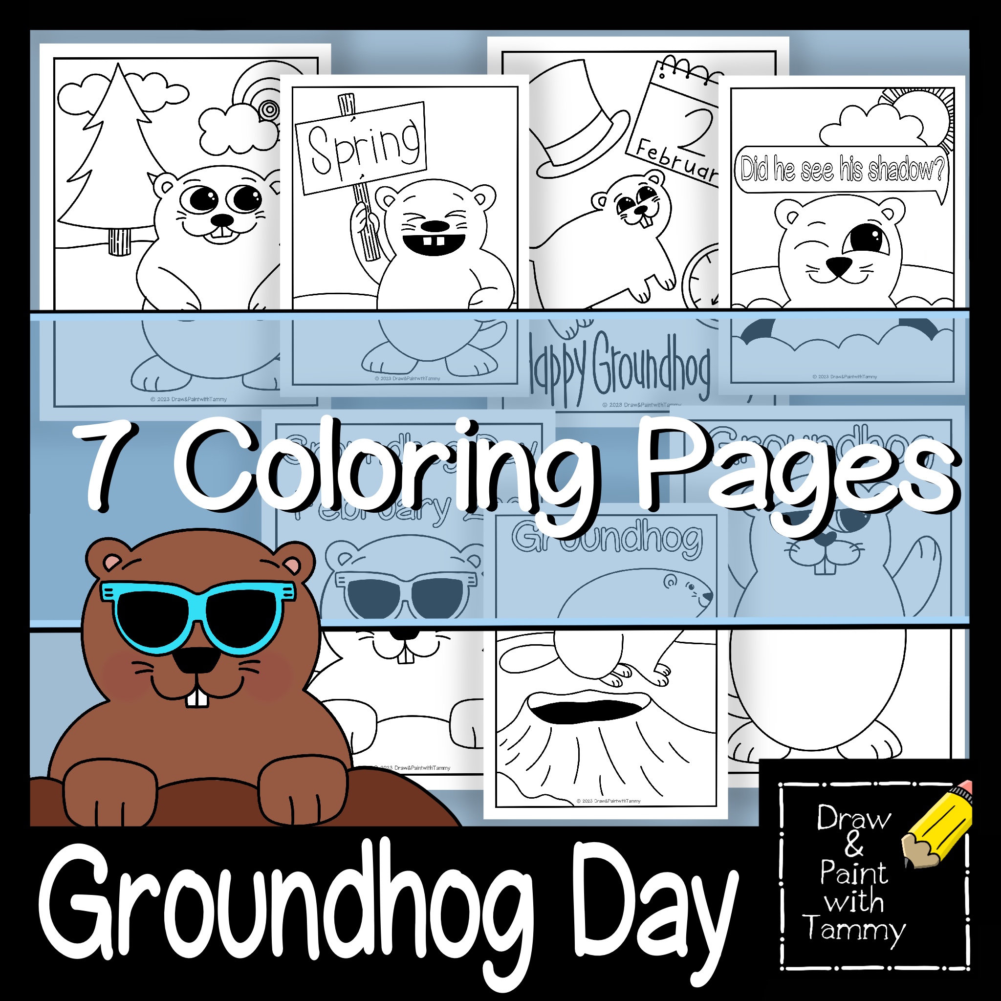Groundhog Day Theme February Printable Coloring Pages - Classful
