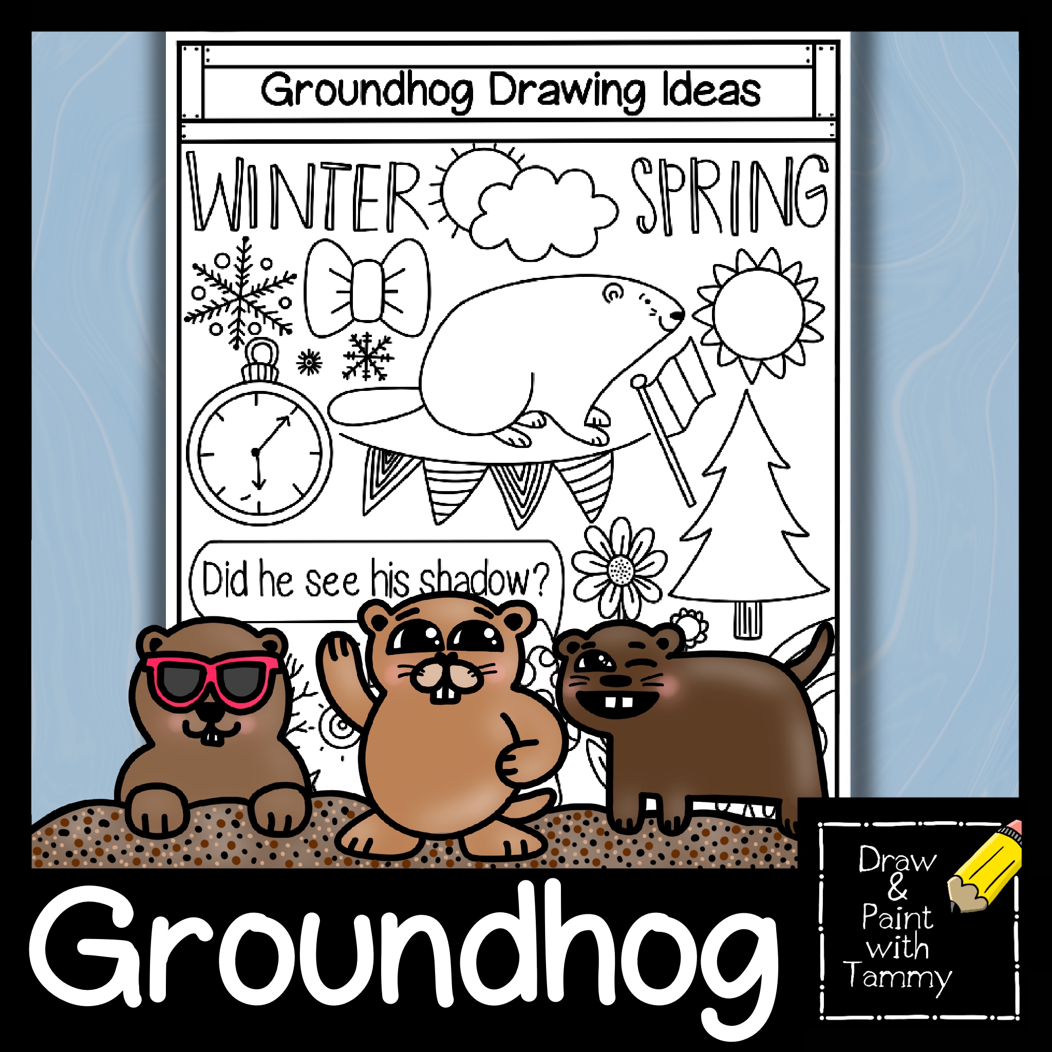 Roll a Groundhog Day Roll and Draw Printable Art Game and Art Sub ...