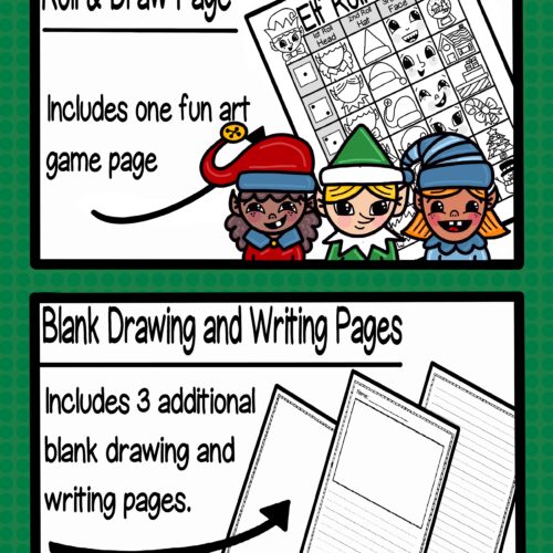 Roll An Elf Christmas Roll and Draw Art Game Art Sub Activity - Classful