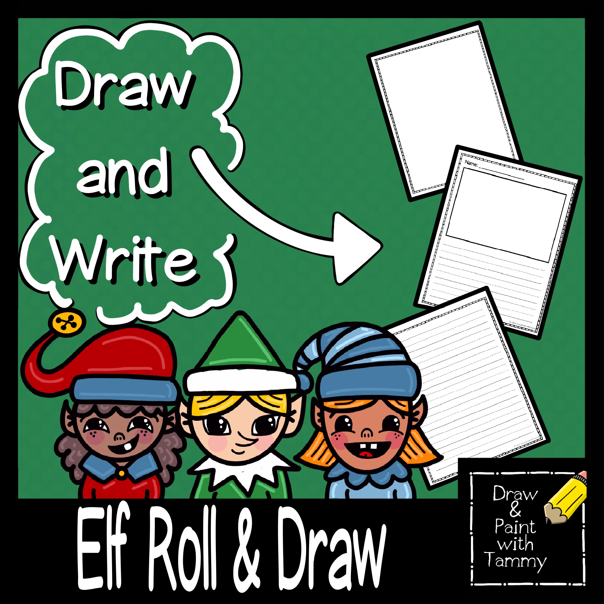 Roll An Elf Christmas Roll and Draw Art Game Art Sub Activity - Classful