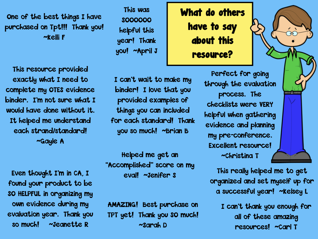 OTES 2.0 Teacher Evaluation Evidence & Resource Binder - Classful