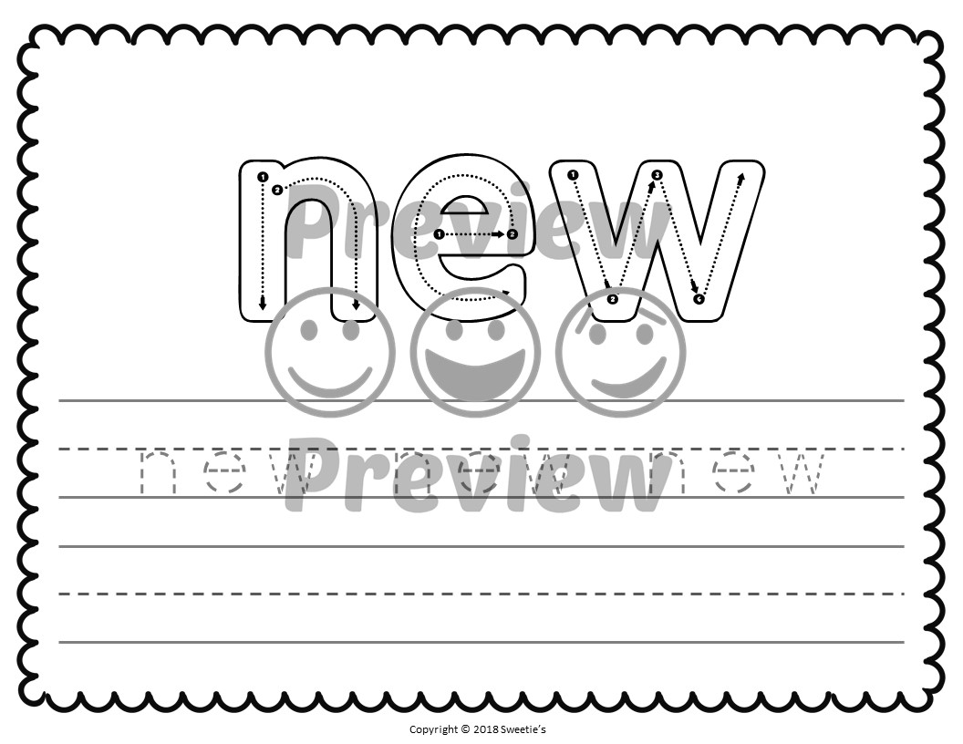 Trace and Write Sight Words - Dolch Kindergarten - Classful