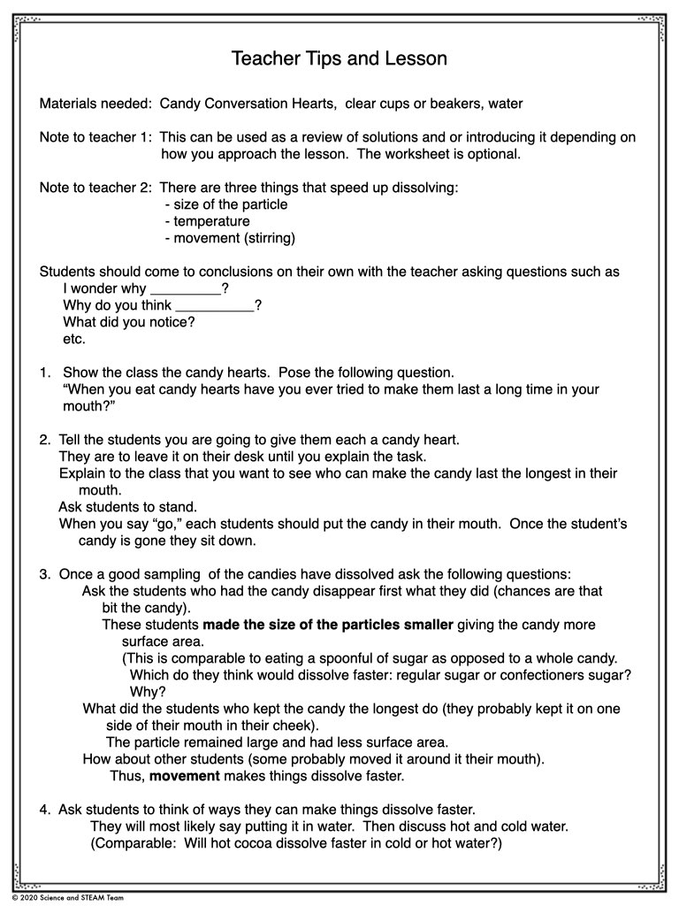 Valentine's Day Science Activity Matter and Its Interactions - Classful