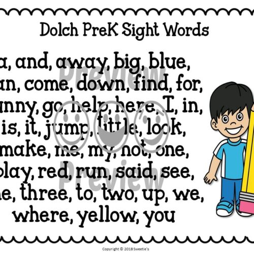 Trace and Write Sight Words - Dolch PreK - Classful