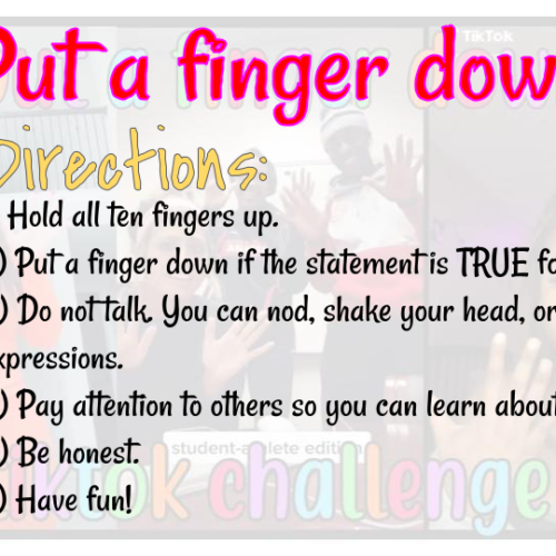Valentine's Day Put a Finger Down TikTok Game Virtual Distance or In ...