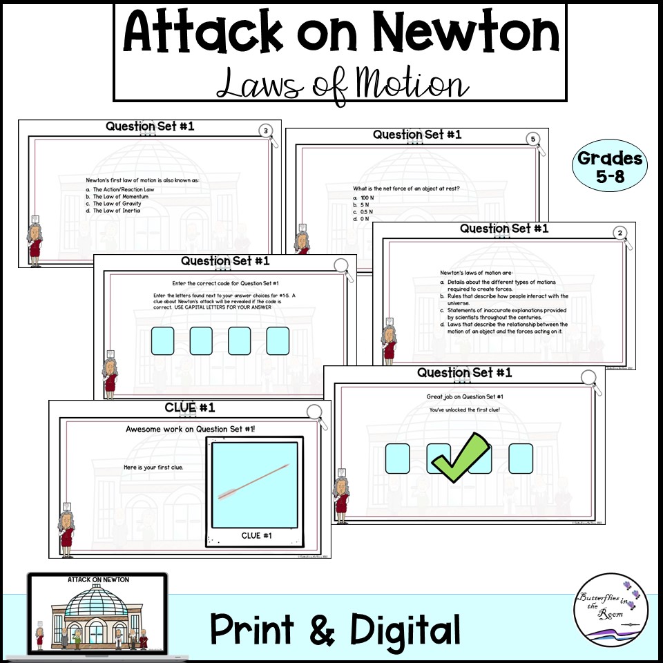Newton's Laws of Motion Escape Room Activity - Classful