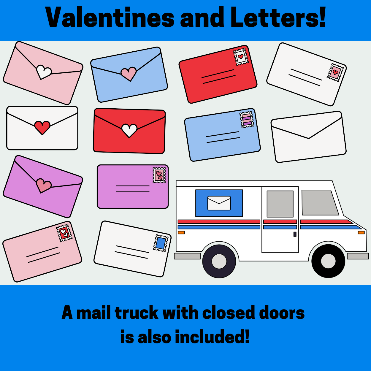 Valentines Flying Out of a Mail Truck (Counting Letters) - Clipart ...