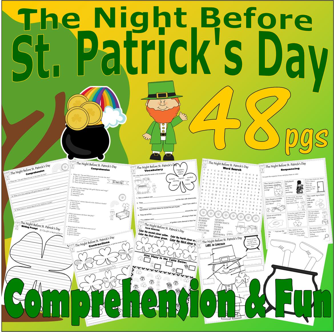 The Night Before St. Patrick's Day Book Companion Comprehension - Classful