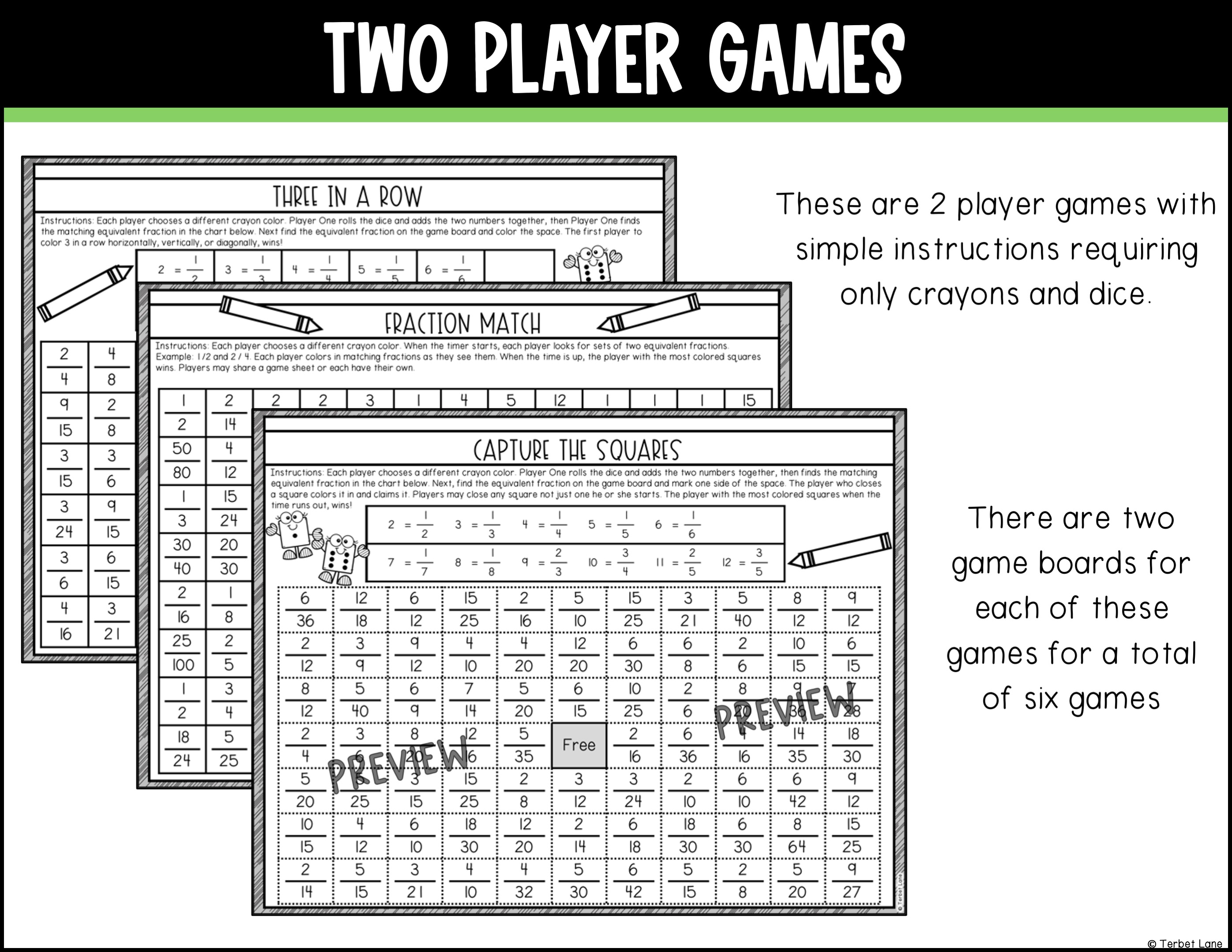 Equivalent Fractions Games - Classful