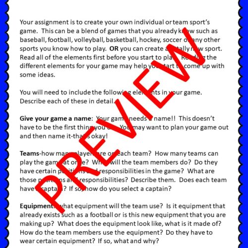 Create Your Own Sports Game Activity - Classful