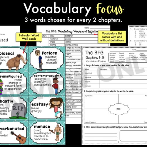 The BFG Novel Study Unit | Comprehension with Activities and Tests ...