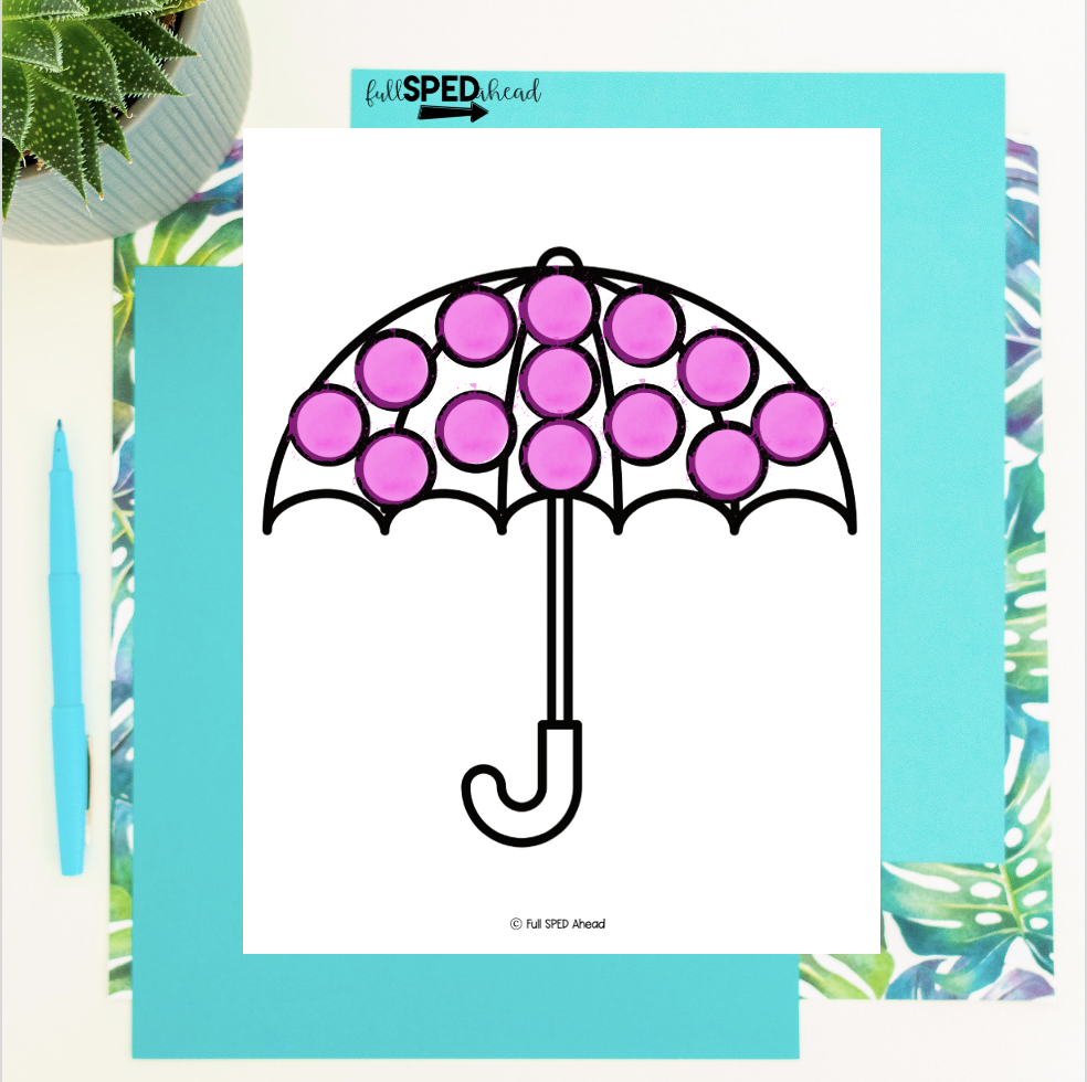 Fine Motor Activities Bingo Marker Dauber Printable Coloring Pages ...